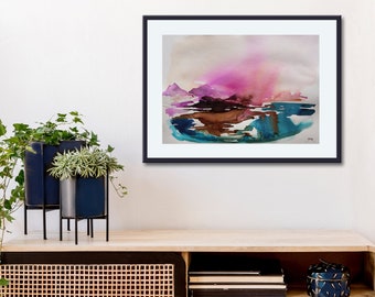 Original Signed Art Original Watercolour Abstract Painting | Etsy UK