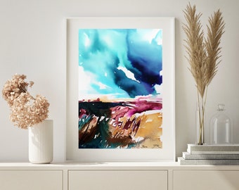 Original Signed Art Original Watercolour Abstract Painting | Etsy UK