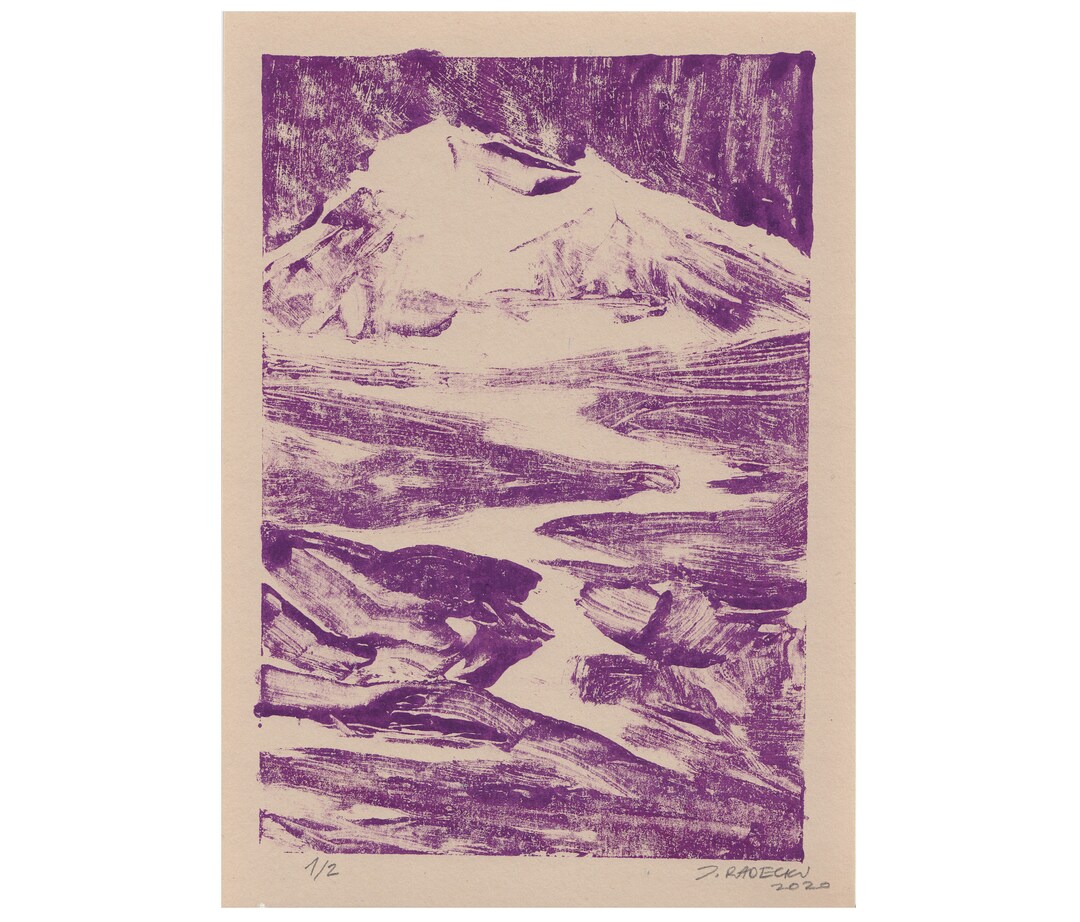 Original Monotype Art Print, Landscape, Small Wall Art, Signed Artwork ...