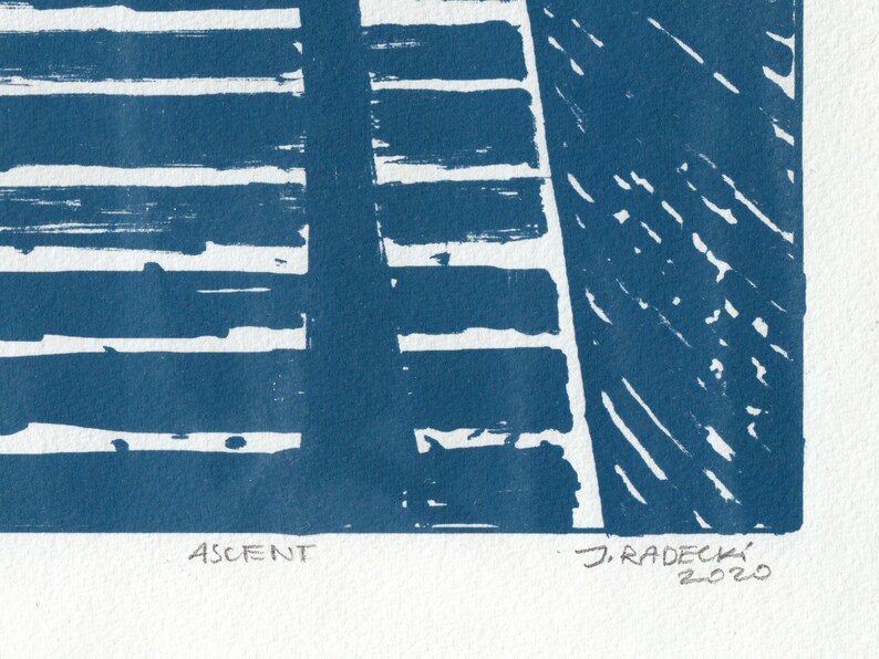 Original Art Print, City Scene Drawing, Ink Illustration, Cyanotype ...