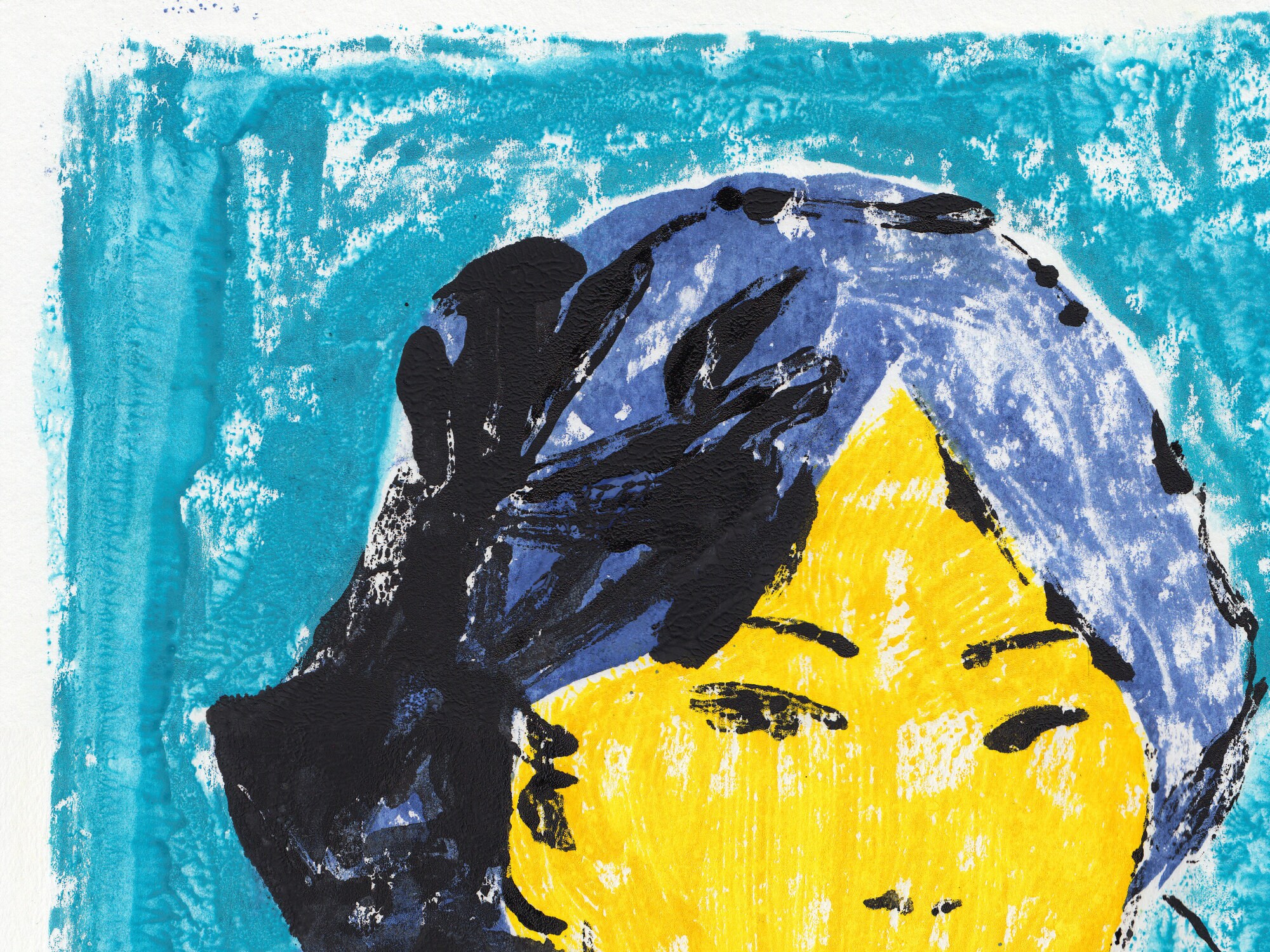 Original Monotype Art Abstract Female Portrait Printmaking | Etsy