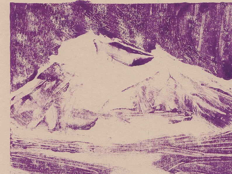 Original Monotype Art Print, Landscape, Small Wall Art, Signed Artwork ...