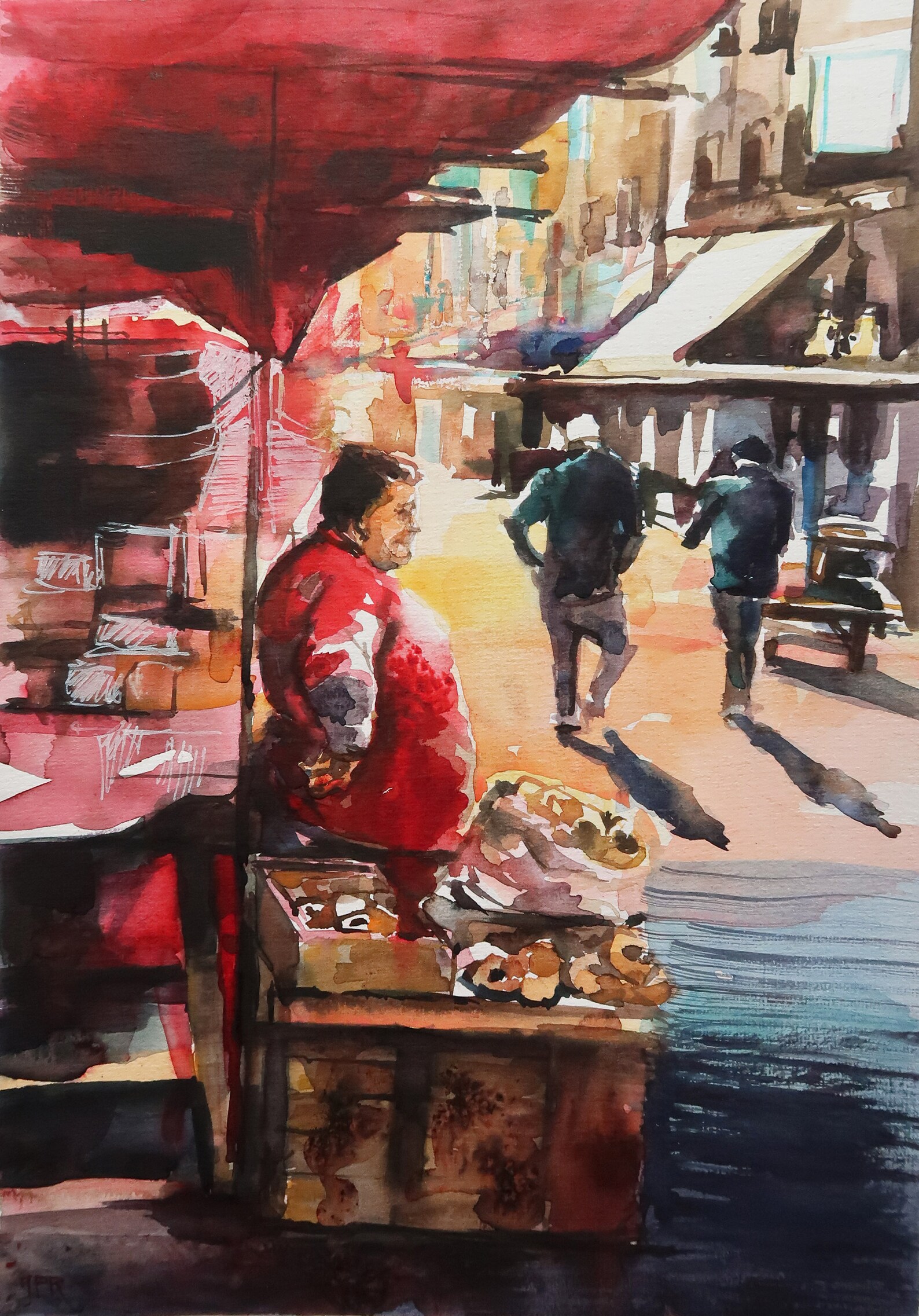 Original Art Watercolour Painting Urban Scene in the City | Etsy