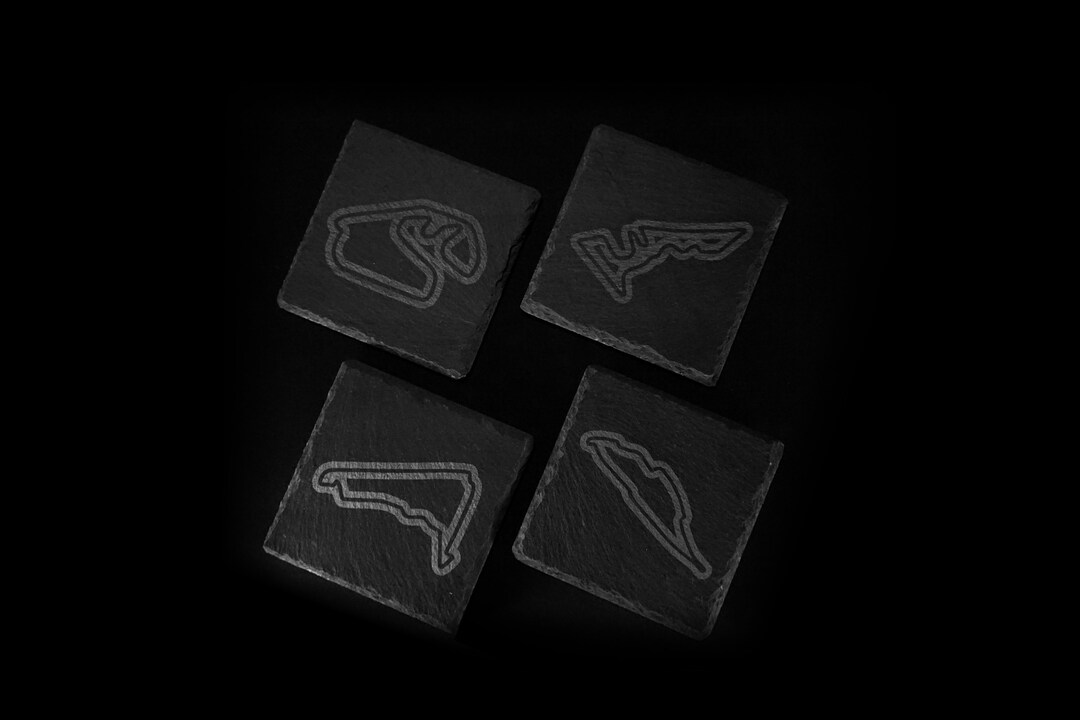 Formula 1 Race Track Map Slate Stone Coaster Set - Etsy