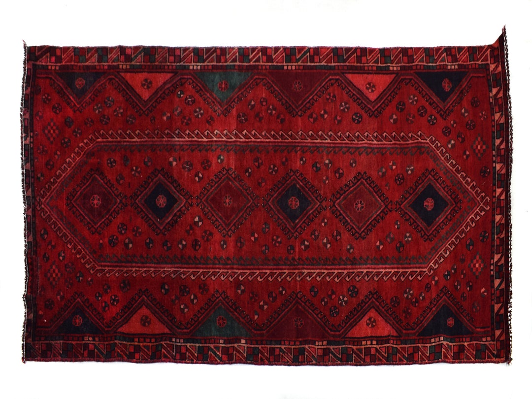 4x9 Antique Handmade Turkish Rug Hand Knotted Rug Vintage Anatolian Rug ...