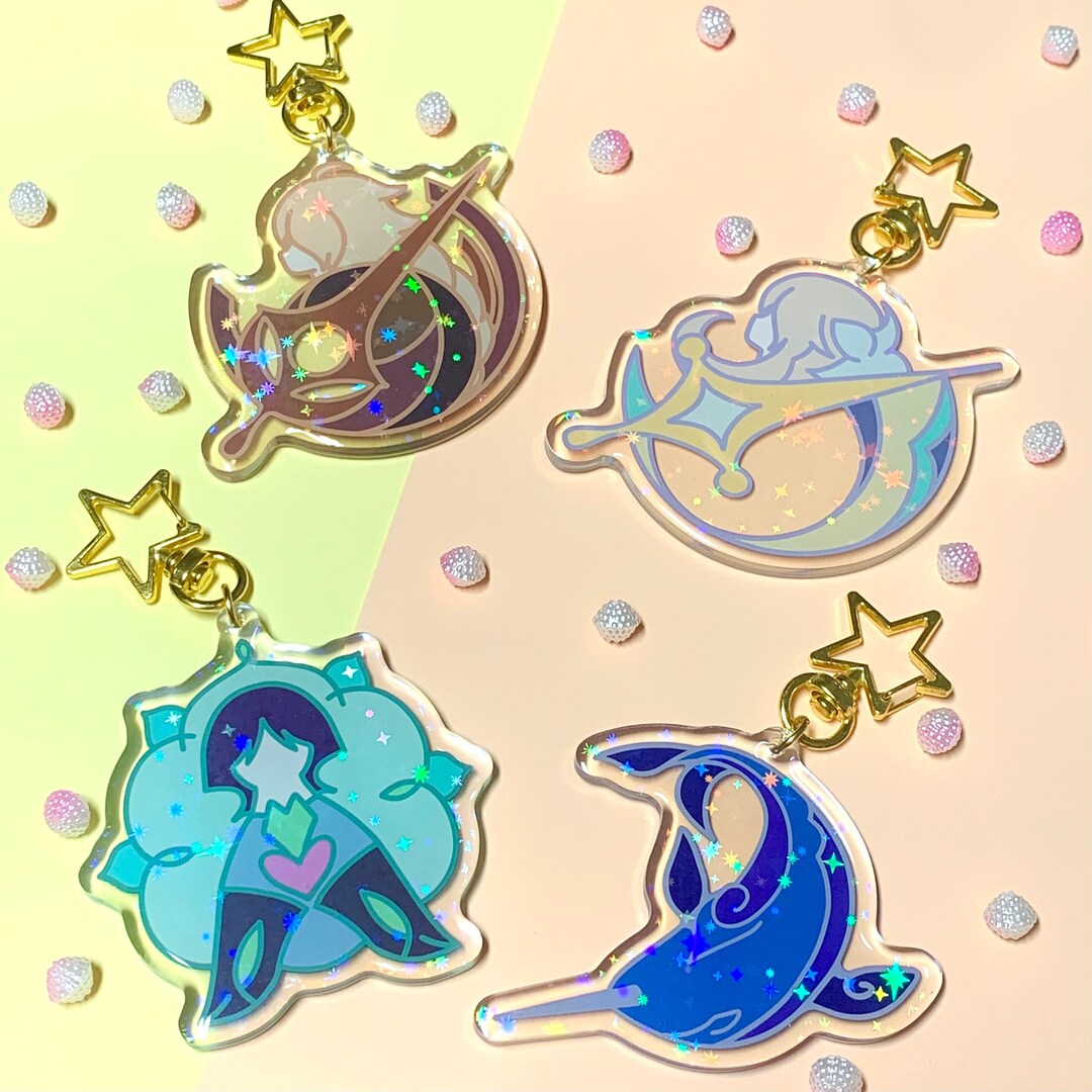 Genshin Impact Constellation Acrylic Charm Holographic Aether Lumine ...