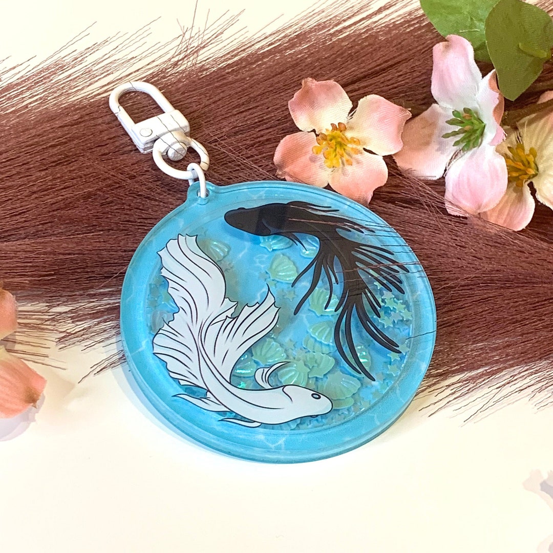 Betta Fish Acrylic Shaker Charm Glitter - Etsy