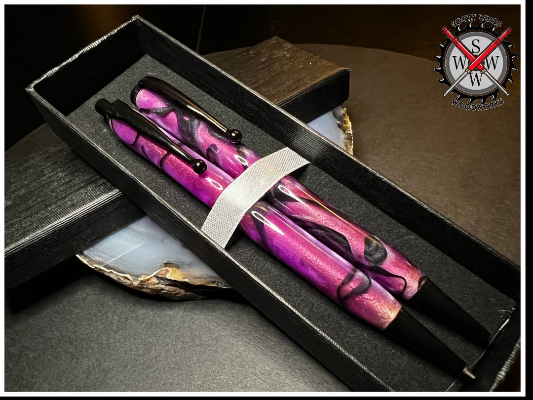 Hand Turned, Custom Acrylic Pen and Pencil Set. One of a Kind. *crafted ...