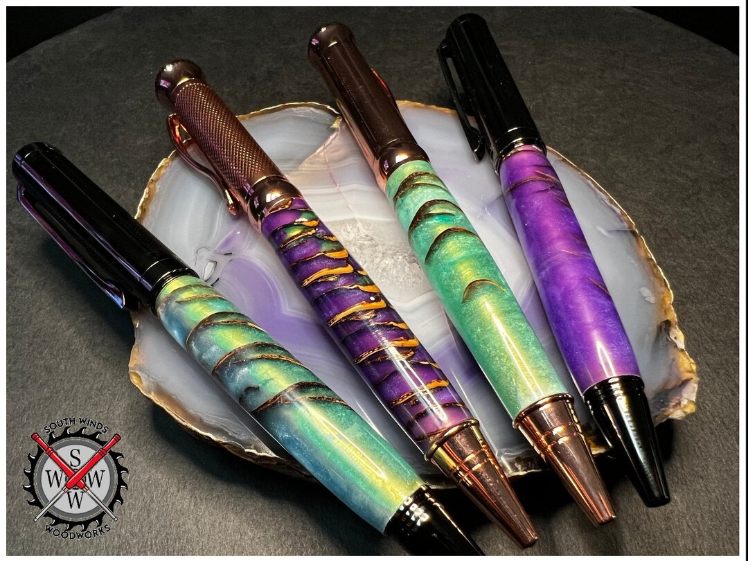 Hand Turned, Custom Resin Twist Pens / Ball Point Pens. All Unique ...