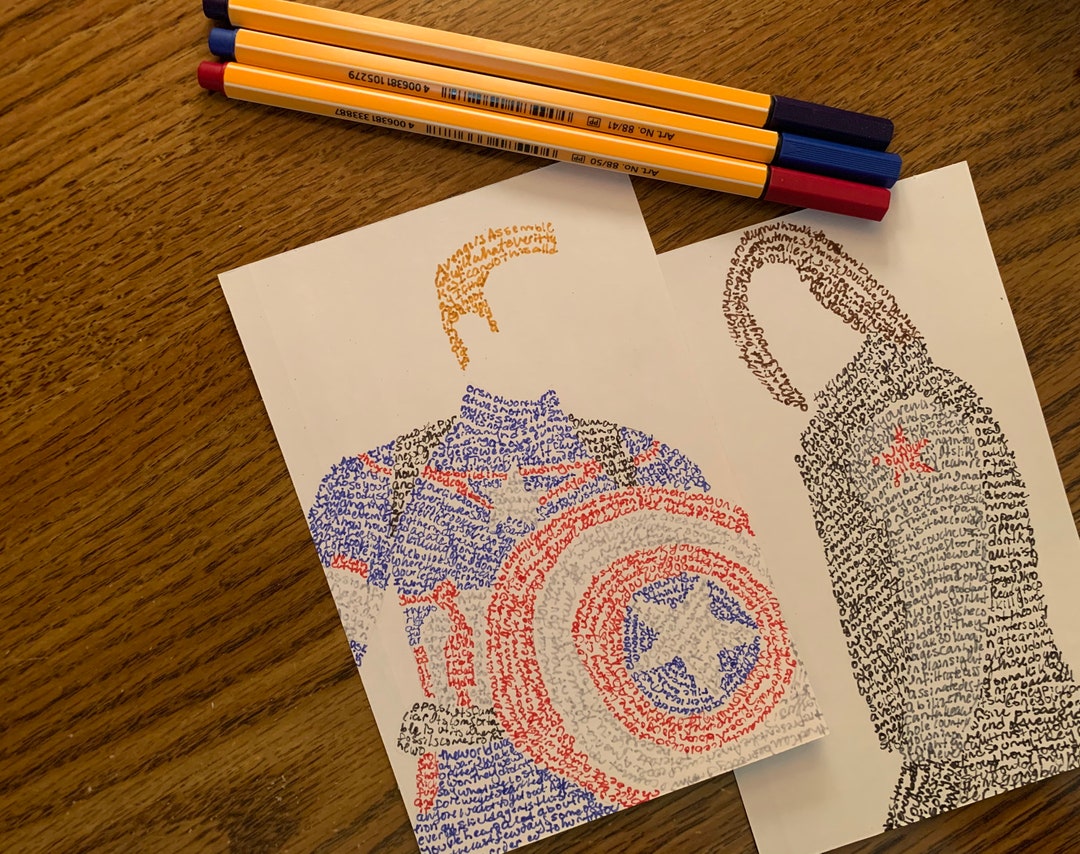 Captain America Handwritten Prints - Etsy