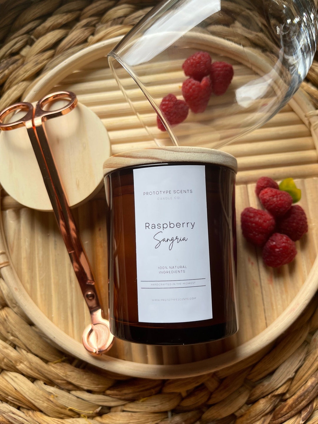 Raspberry Sangria 8 Oz 10 Oz Amber Jar Handpoured and Handcrafted ...
