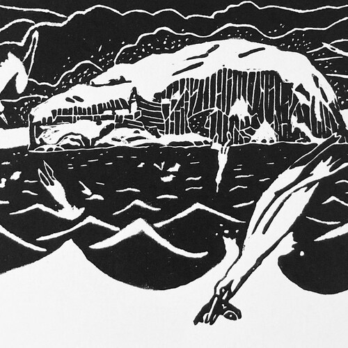 Bass Rock black Linocut East Lothian Scotland - Etsy UK
