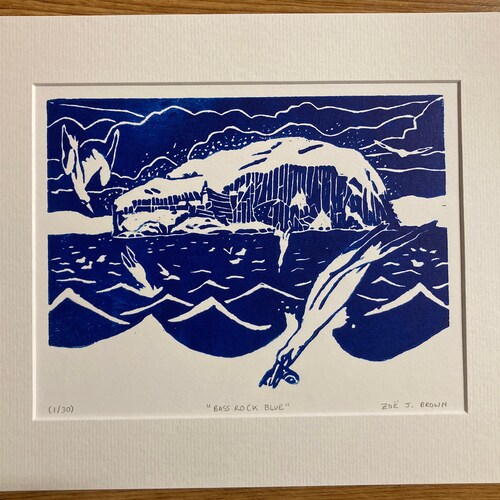 Bass Rock black Linocut East Lothian Scotland - Etsy UK