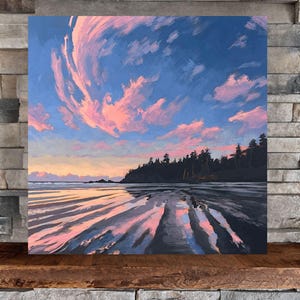 Tofino Sky | Square Landscape Mounted Print, Sunset Lake Colorful ...