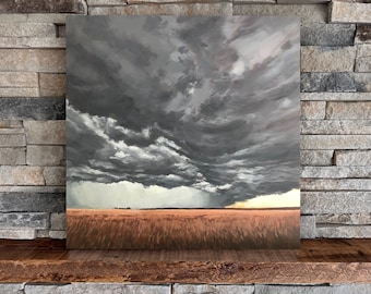 High Plains Storm | Square Landscape Mounted Print, Dramatic Skies ...