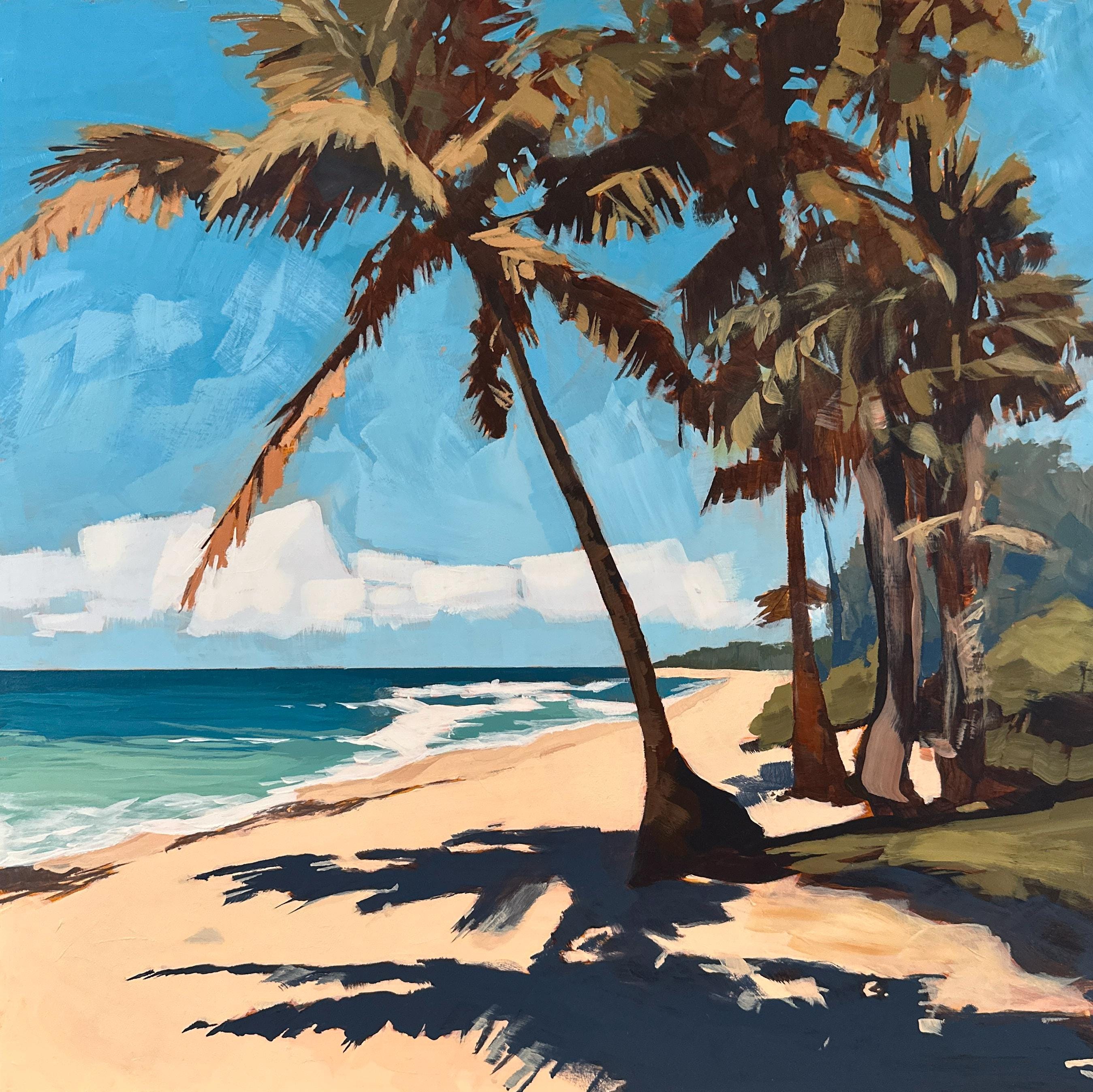 Palm Trees | Square Landscape Mounted Print, Ocean Beach Tropical ...