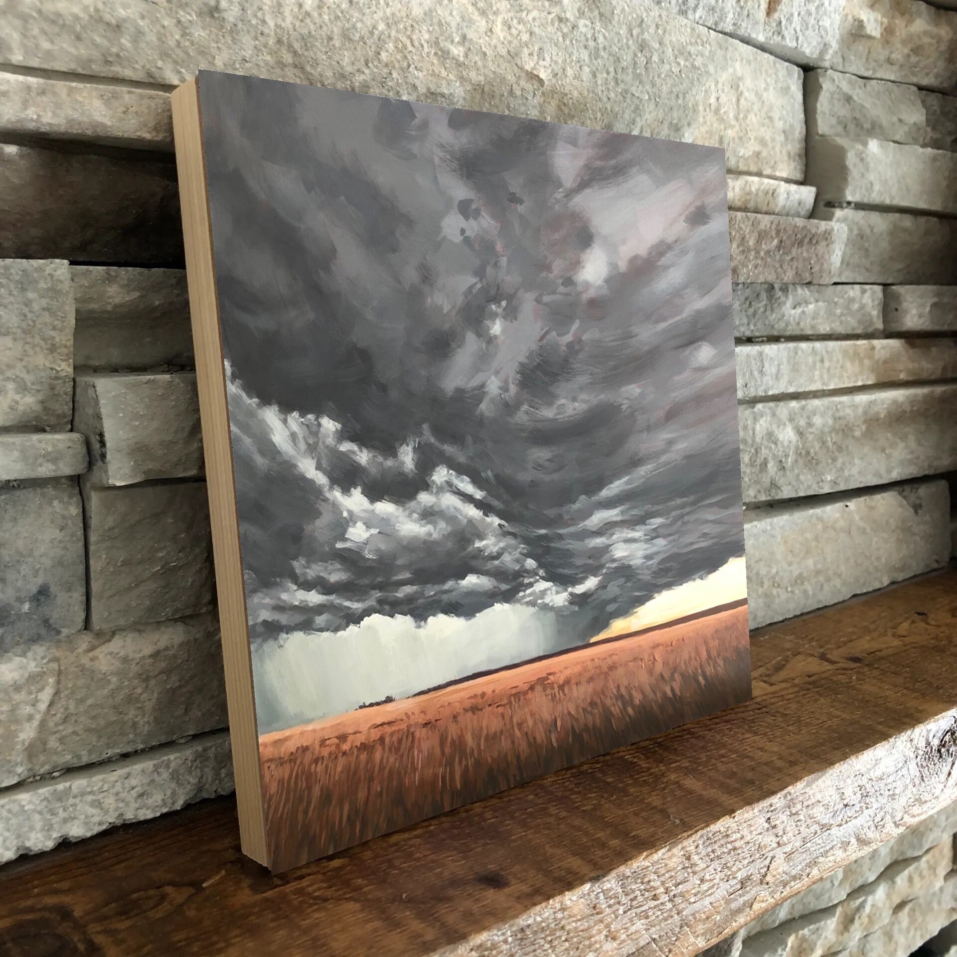 Great Plains Storm | Square Landscape Mounted Print, Cloudy Skies ...
