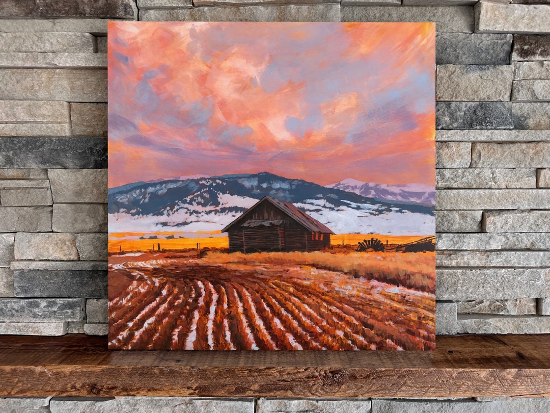 Helena Valley | Square Landscape Mounted Print, Plains Colorful ...