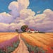 Country House | Square Landscape Mounted Print, Country Road Colorful ...