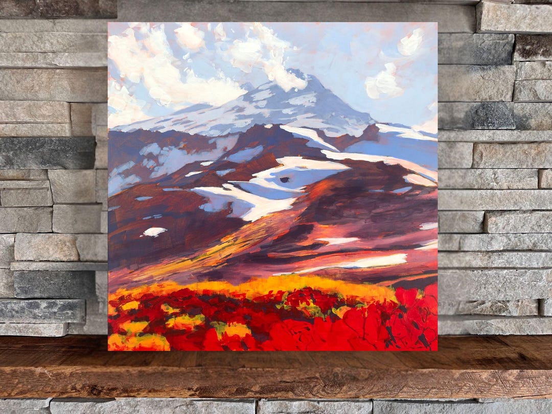 Baker Huckleberries | Square Landscape Mounted Print, Alpine Mountain ...