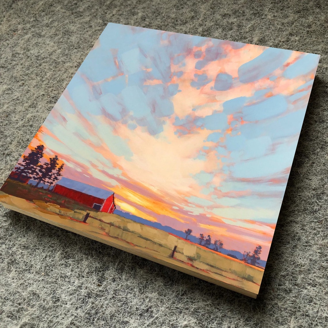 Delta Farmland | Square Landscape Mounted Print, Farmland Skies ...