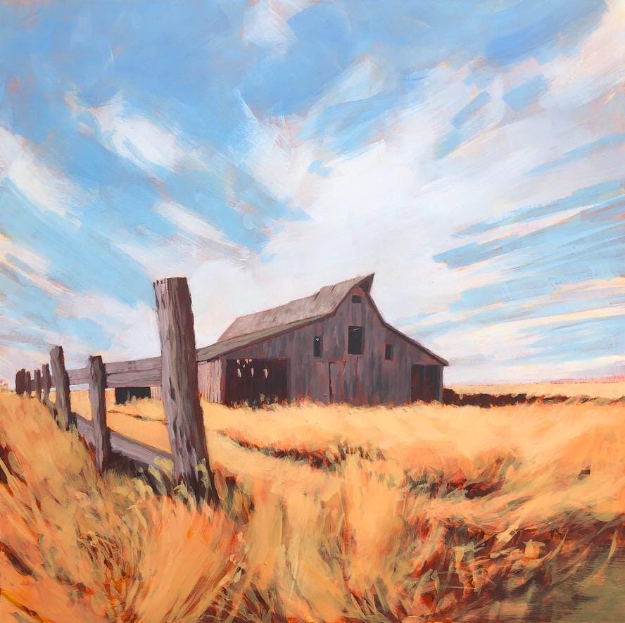 Dakota Barn | Square Landscape Mounted Print, South Dakota Fields ...