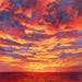 Ocean Sunset | Square Landscape Mounted Print, Colorful Coastal Sunset ...