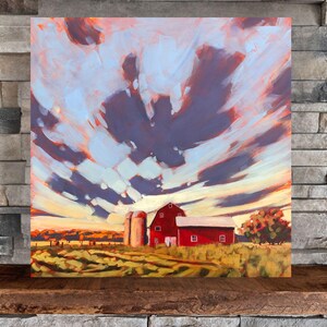 Sawyer County Barns | Square Landscape Mounted Print, Rural Country ...
