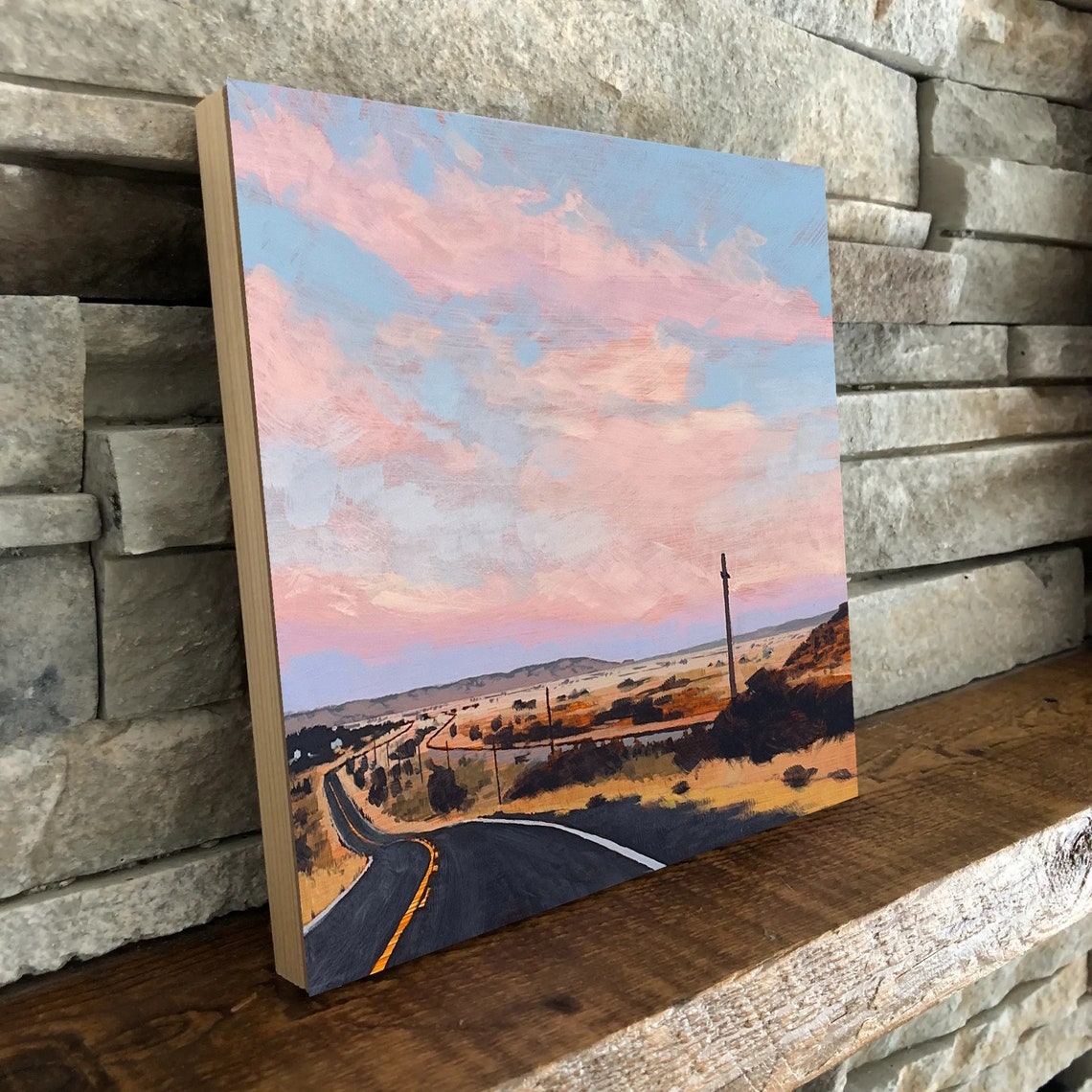 Route 66 Newkirk | Square Landscape Mounted Print, Route Sunset ...