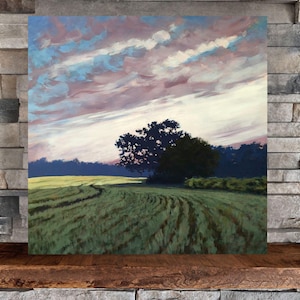 Spring Wheat Field | Square Landscape Mounted Print, Midwest Prairie ...