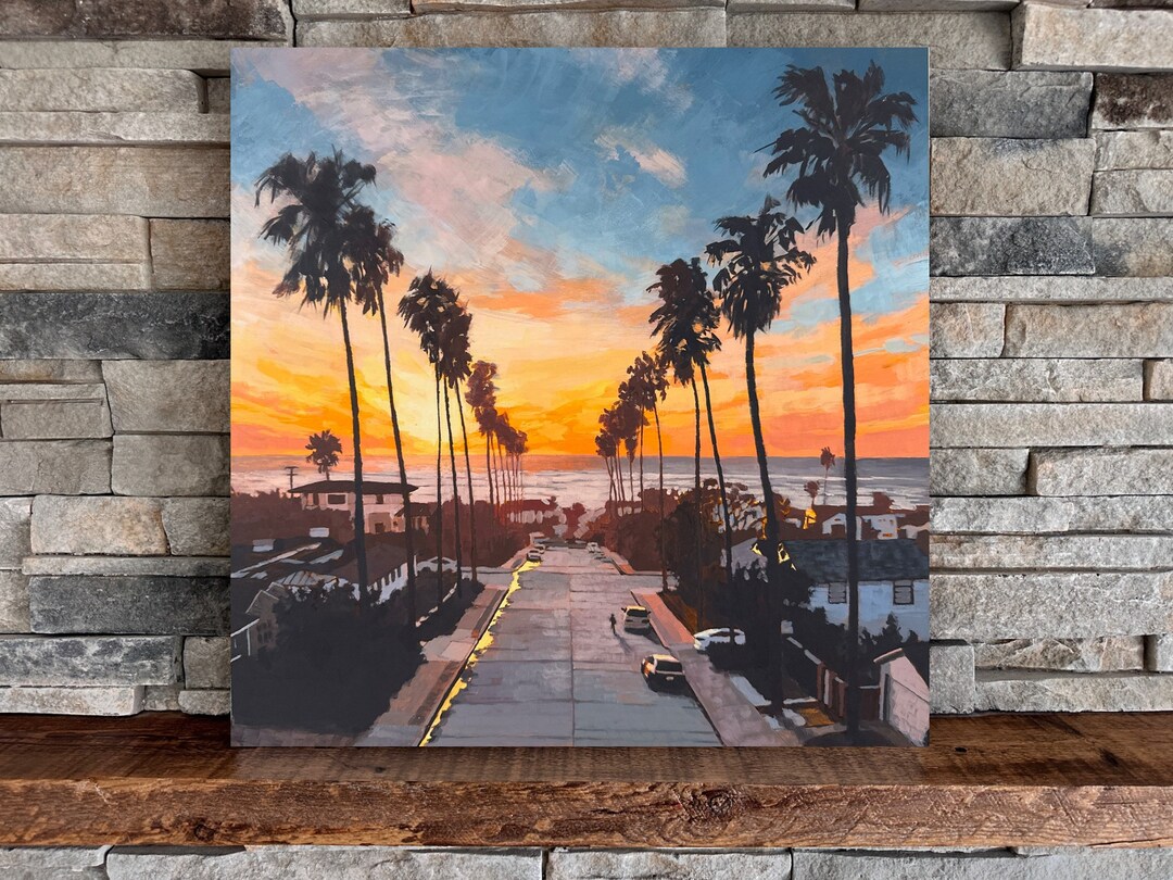 San Diego Sunset | Square Landscape Mounted Print, California Skies ...