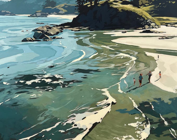 Lost Coast | Square Landscape Mounted Print, Moody Coast Colorful ...