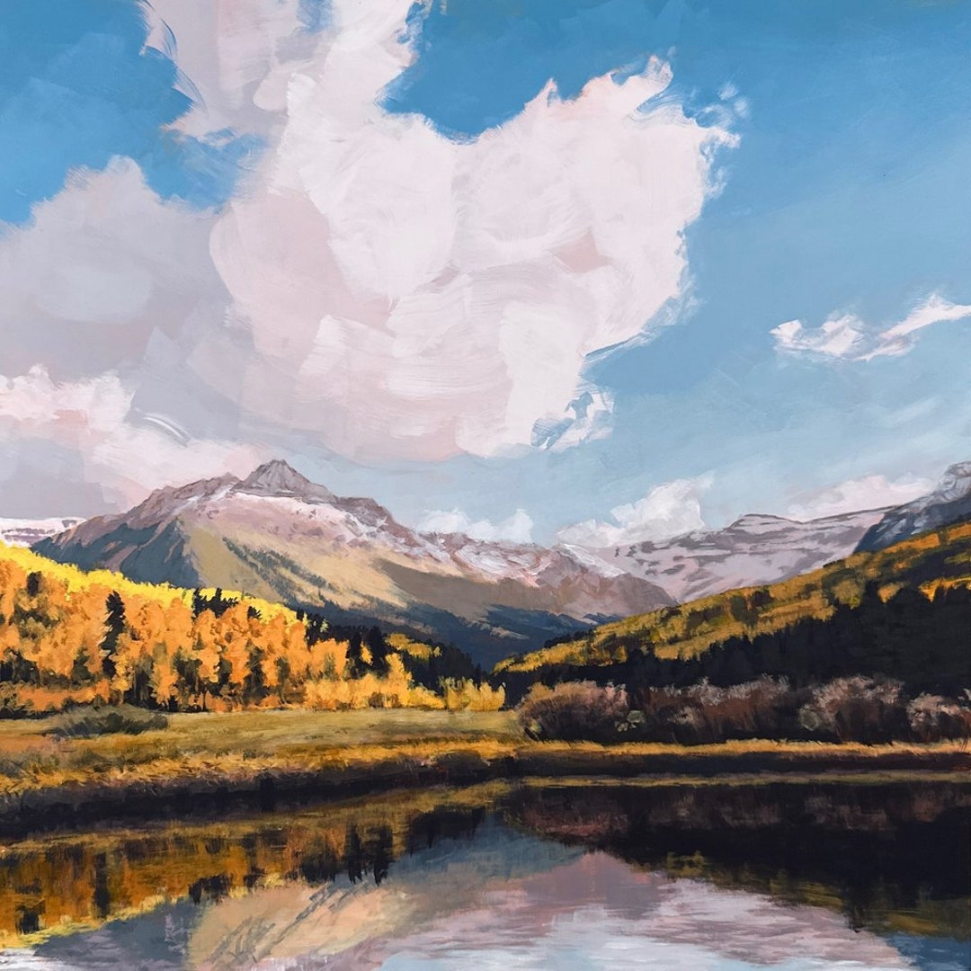 San Juan Mountains Square Landscape Mounted Print, Colorado Mountains ...