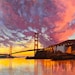 Golden Gate Bridge | Square Landscape Mounted Print, Colorful San ...