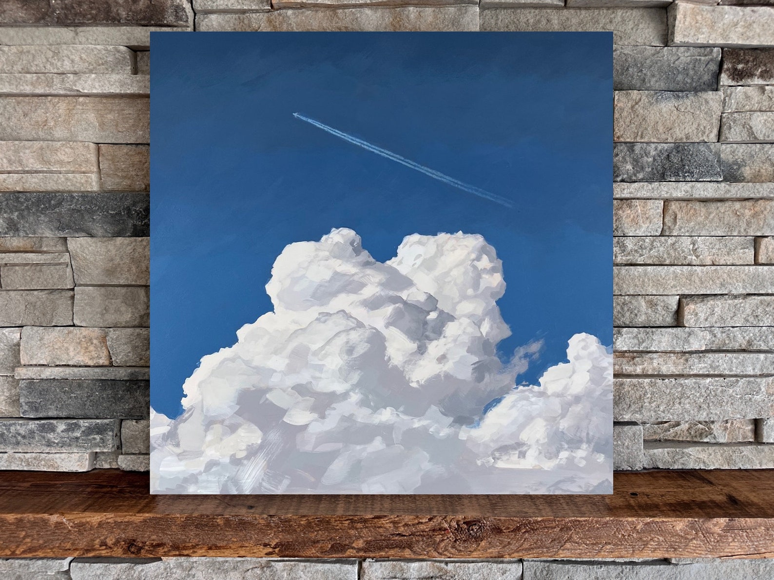 Cloud Tops | Square Landscape Mounted Print, Cloudy Skies Colorful ...