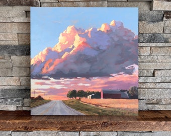 Dakota Barn | Square Landscape Mounted Print, South Dakota Fields ...