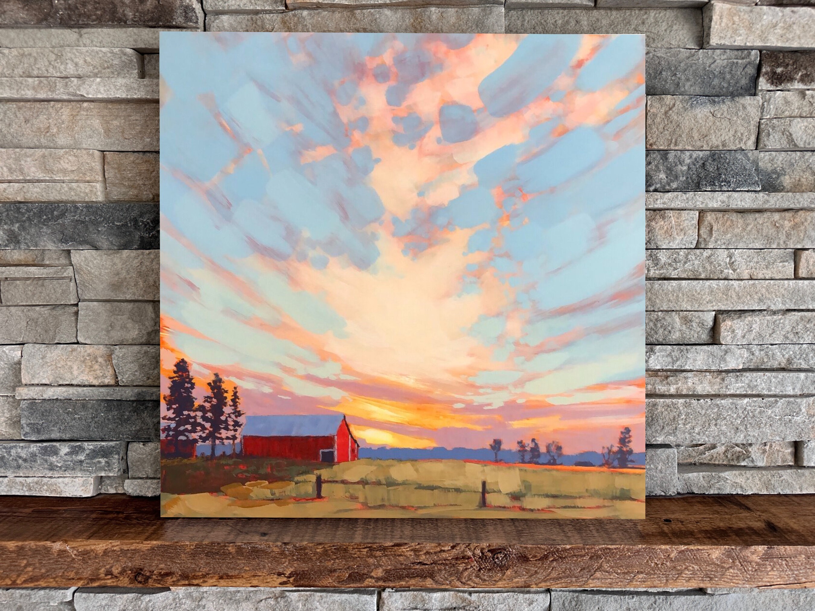Delta Farmland | Square Landscape Mounted Print, Farmland Skies ...