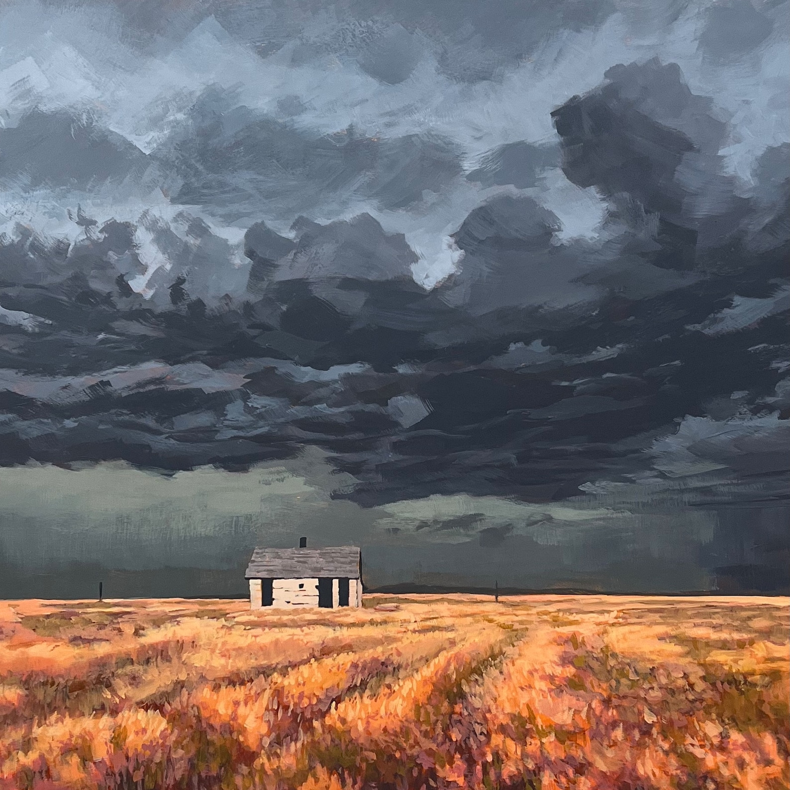 Dark Storm | Square Landscape Mounted Print, Storm Clouds Colorful ...