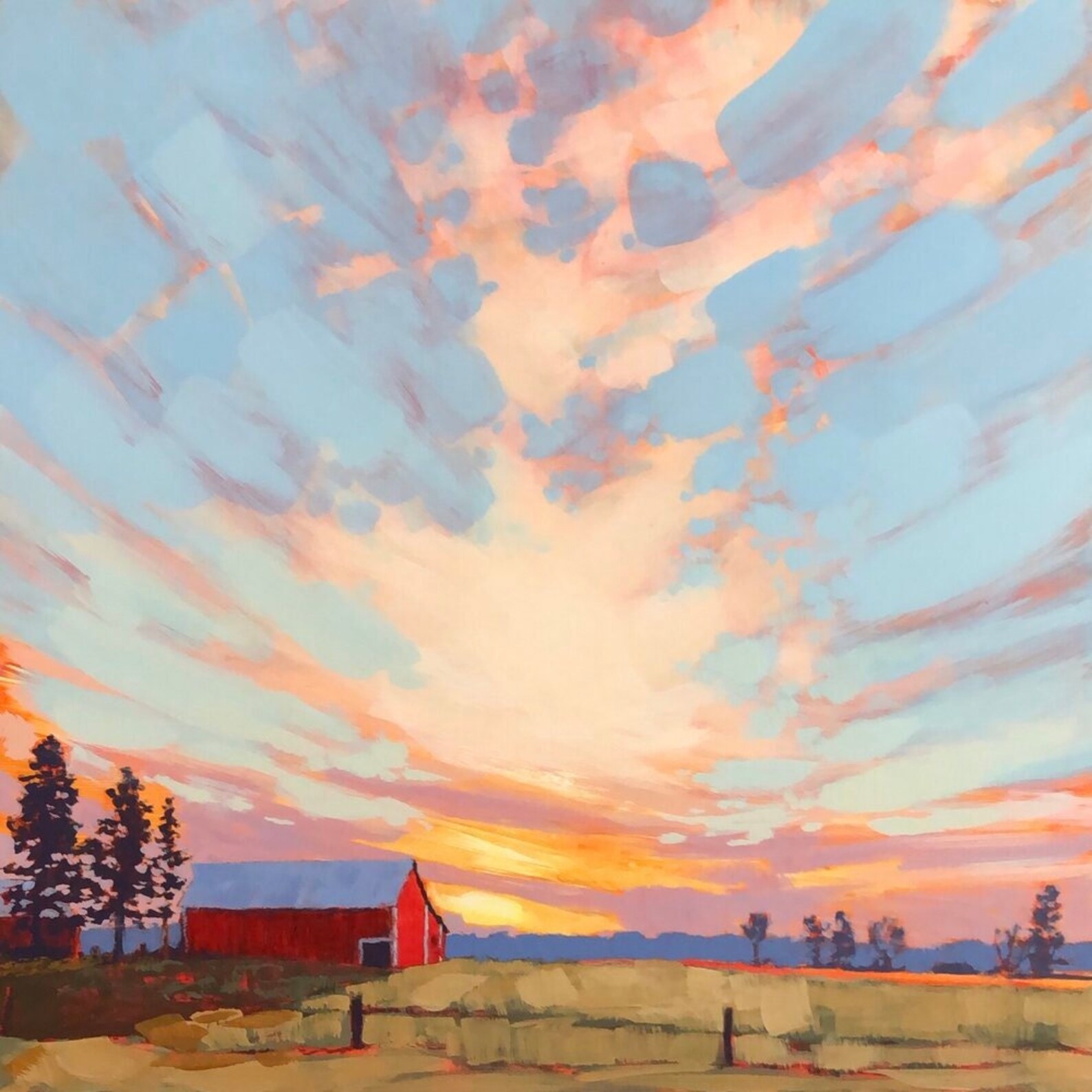 Delta Farmland | Square Landscape Mounted Print, Farmland Skies ...