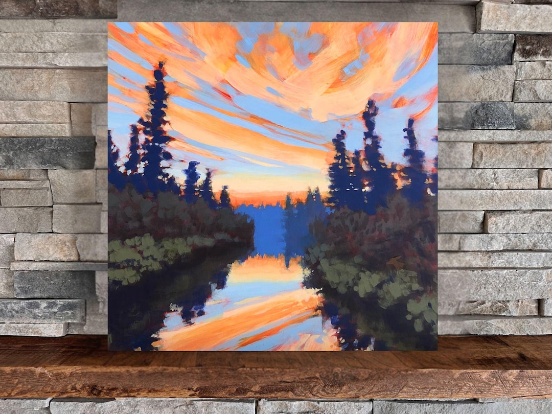 Boundary Waters | Square Landscape Mounted Print, Northwoods Lake ...