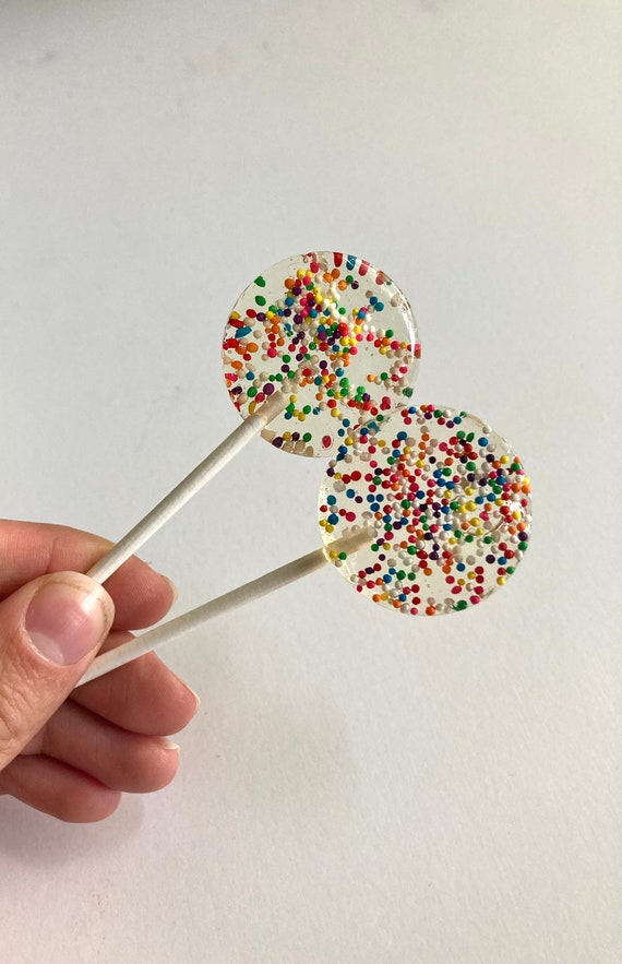 Rainbow Sprinkle Lollipops - Etsy