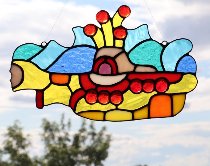 Yellow Submarine, Stained Glass Hanging by Mr.hi - Etsy