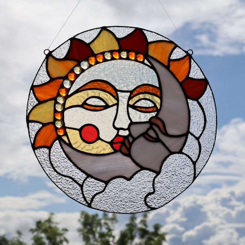 Glass Sun and Moon - Etsy