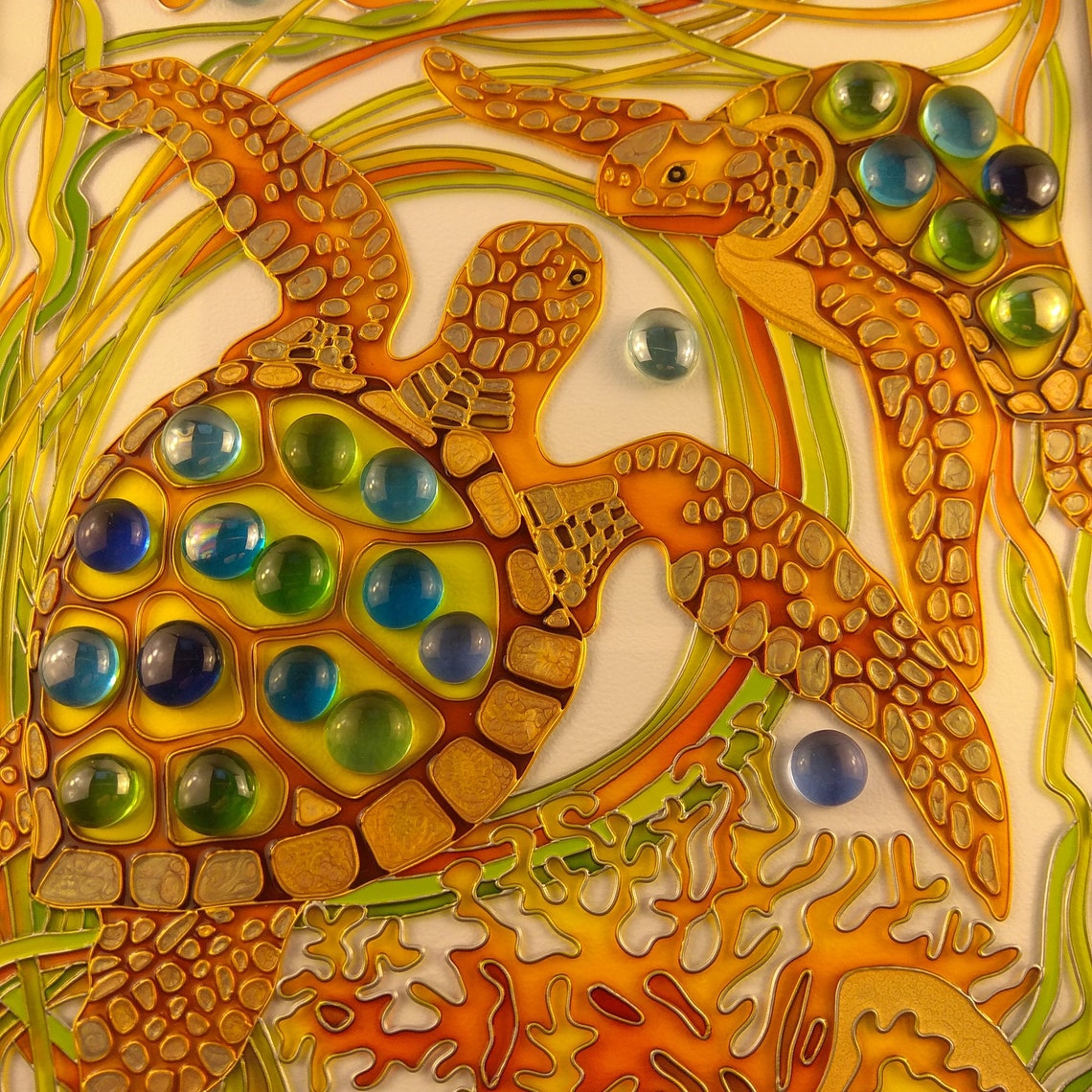Sea Turtles Stained Glass Painting Painting With Glass - Etsy