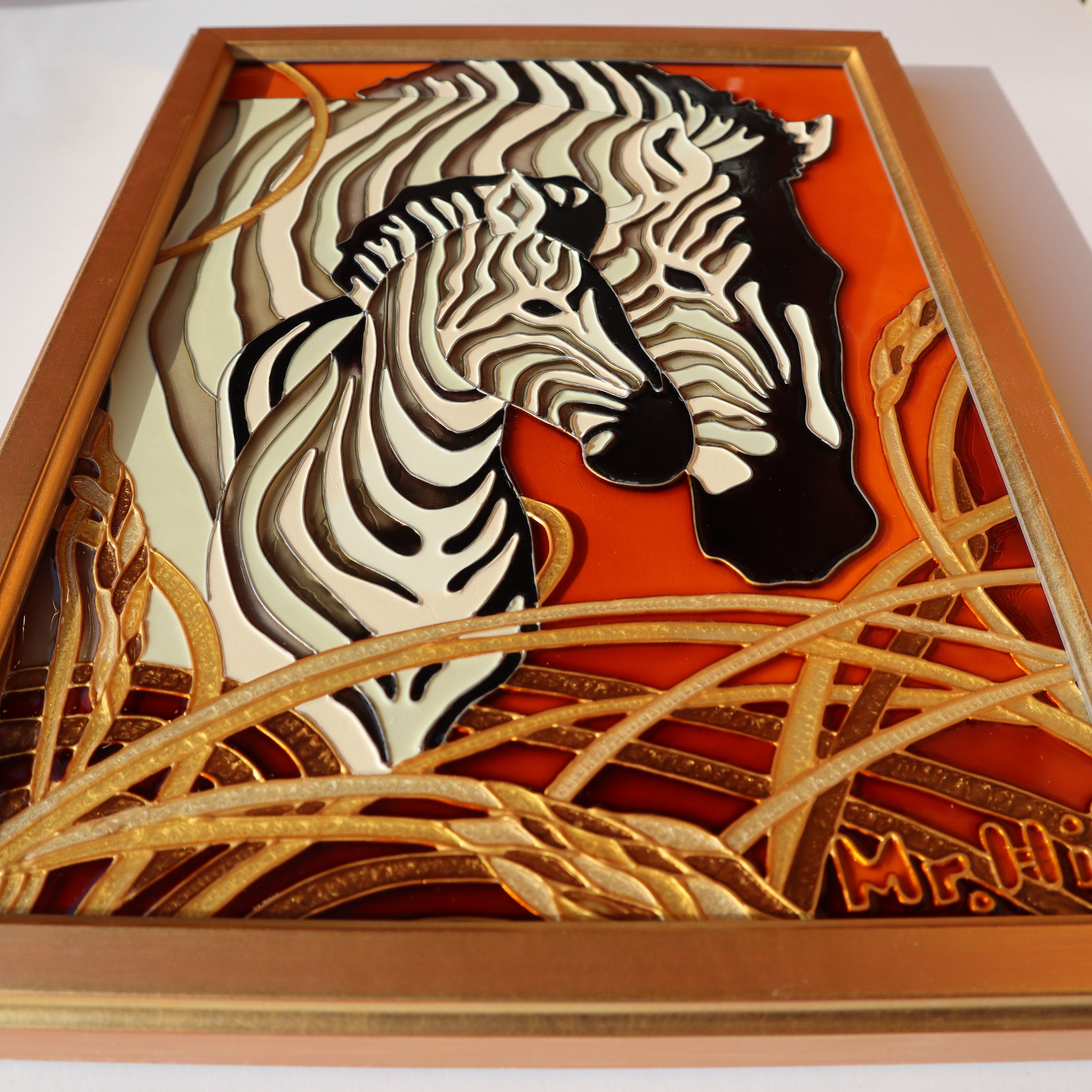 Zebra Mom and Baby Stained Glass Painting by Mr.hi - Etsy