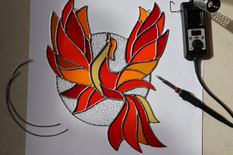 Phoenix Large Stained Glass Suncatcher by Mr.hi - Etsy