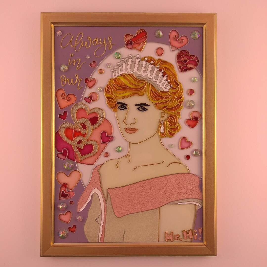 Lady Di Princess of Wales Stained Glass Painting by Mrhi - Etsy