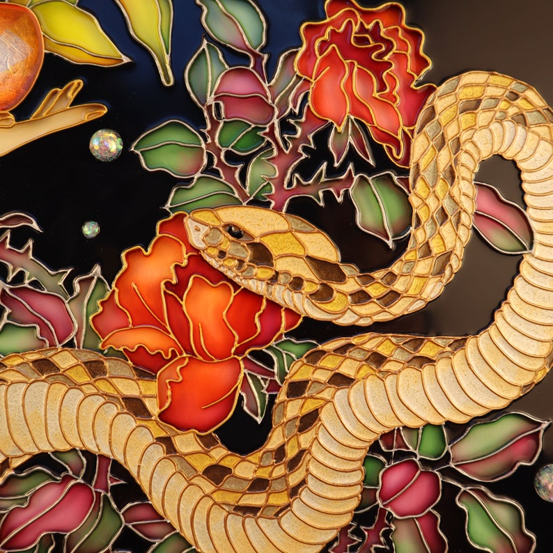The Temptation of Eve Stained Glass Painting by Mr.hi - Etsy
