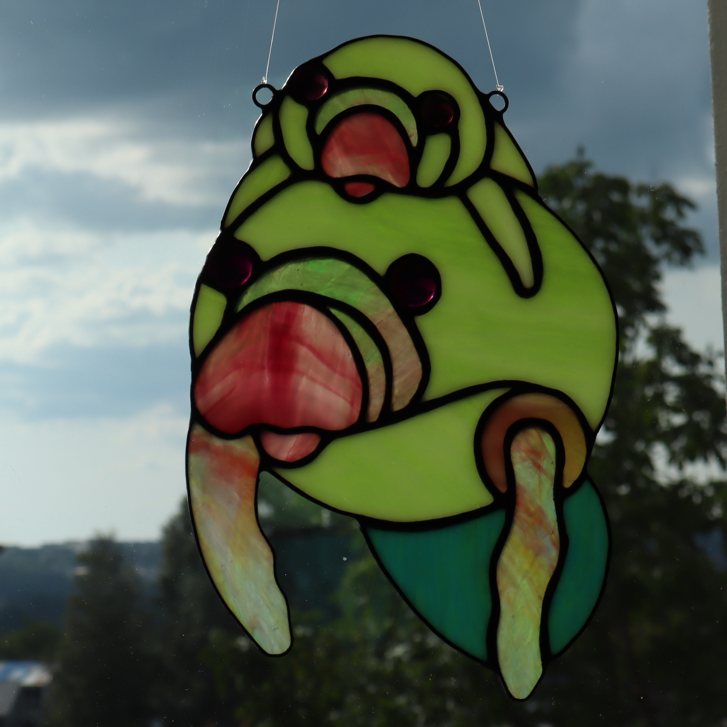 Manatee Mom and Baby Stained Glass Suncatcher by Mr.hi - Etsy