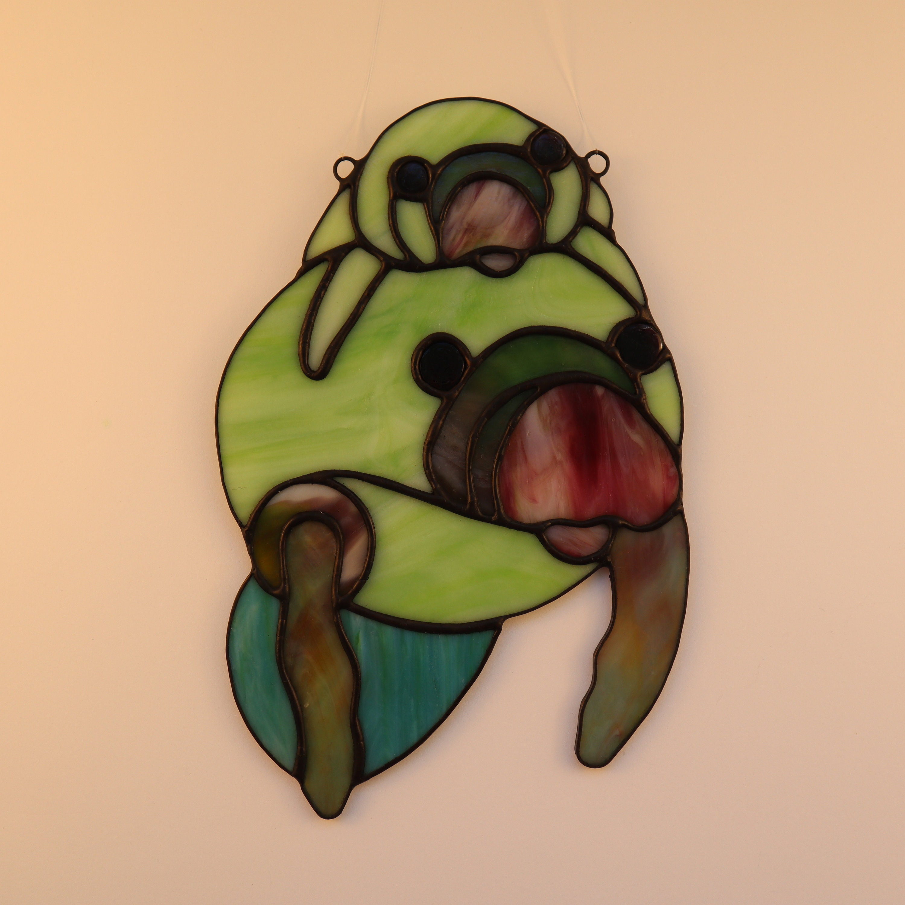 Manatee Mom and Baby Stained Glass Suncatcher by Mr.hi - Etsy